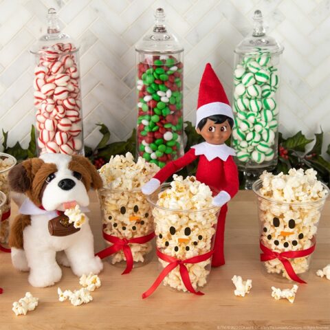 Snowman Popcorn Cups | The Elf on the Shelf
